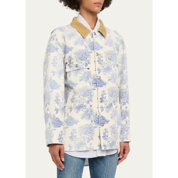 R13 Corduroy-collar Toile Cotton Chore Jacket