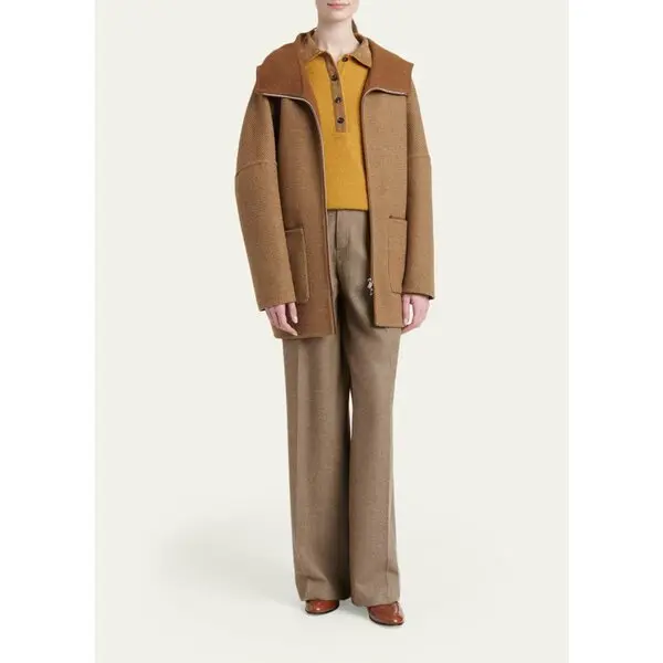Kiton Houndstooth Wool-cashmere Hooded Overcoat