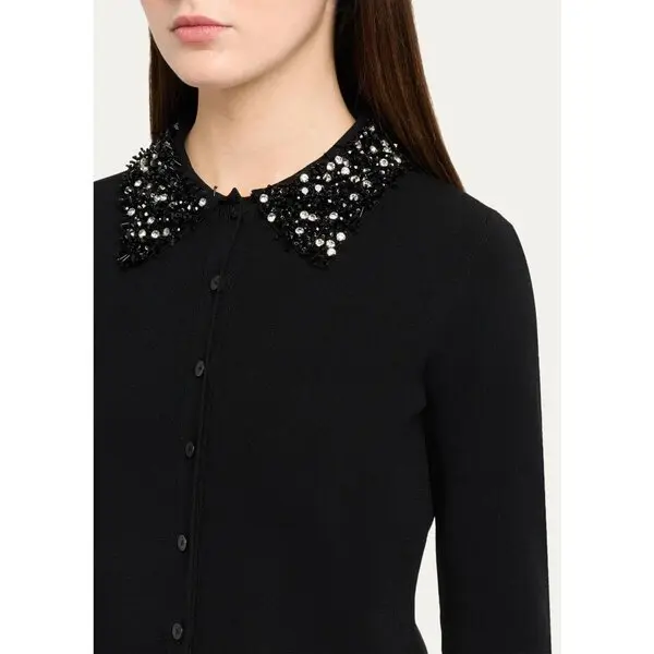 Simkhai Trae Embellished-collar Crop Cardigan