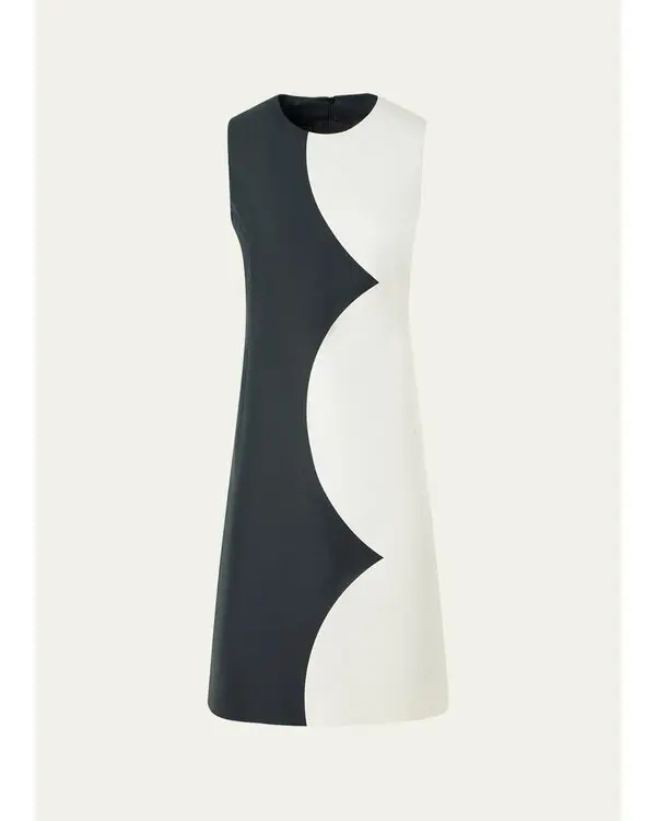 Akris Colorblock Silk Sleeveless Sheath Dress