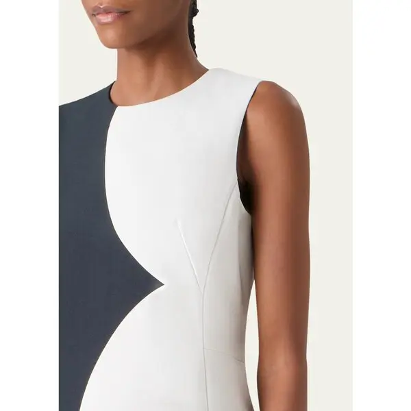 Akris Colorblock Silk Sleeveless Sheath Dress