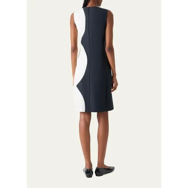 Akris Colorblock Silk Sleeveless Sheath Dress
