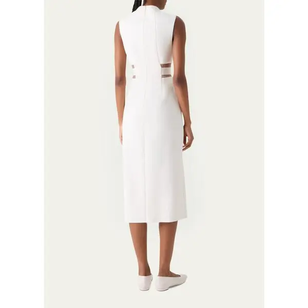 Akris Sleeveless Waist-inset Side-slit Midi Dress