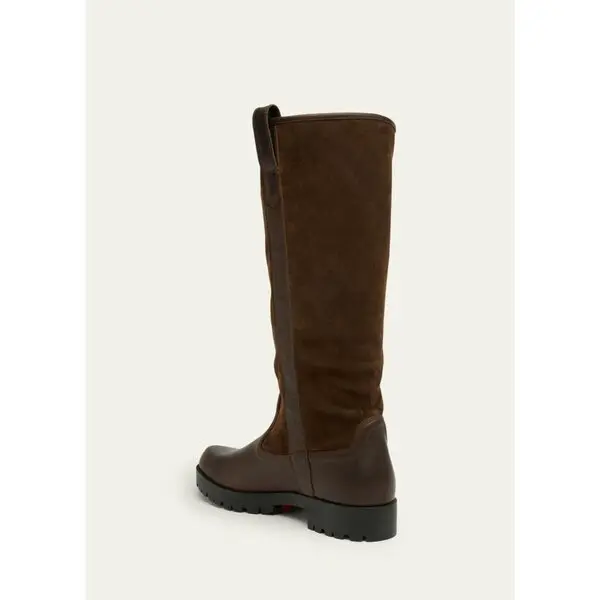 CHRISTIAN LOUBOUTIN Slouch Leather Lug-sole Tall Boots