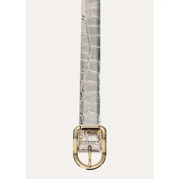 DEHANCHE Mija Mirror Croc-embossed Leather Belt