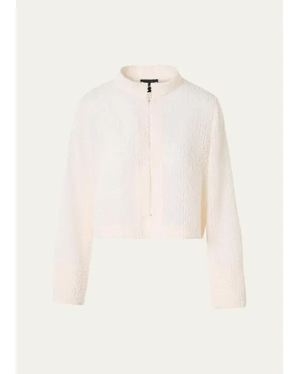 Akris Hockney Fringed Techno Short Bolero Jacket