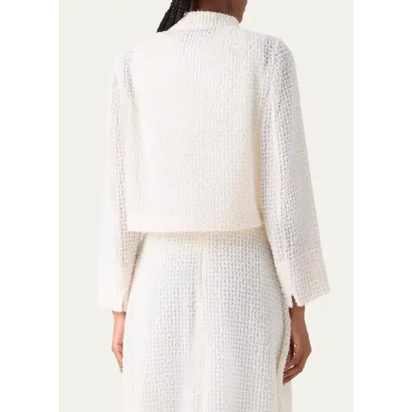 Akris Hockney Fringed Techno Short Bolero Jacket