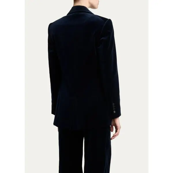 Victoria Beckham Satin Lapels Single-breasted Velvet Jacket