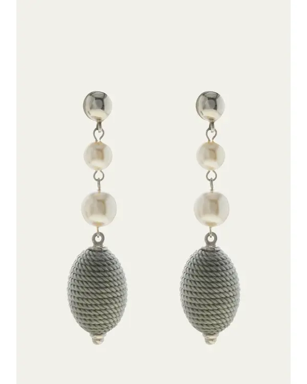 BEN-AMUN Long Drop Pearly Earrings