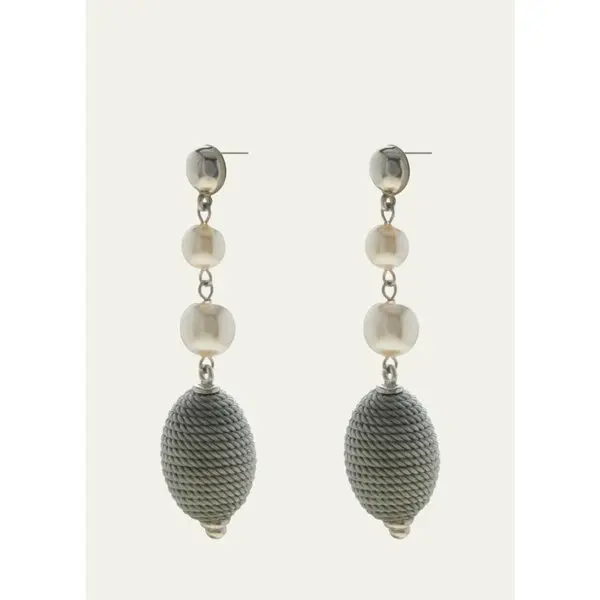 BEN-AMUN Long Drop Pearly Earrings