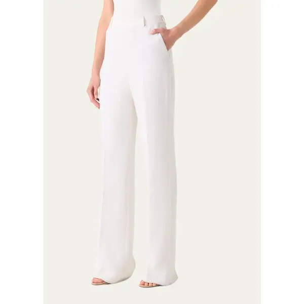 Akris Linen-wool Straight-leg Trousers