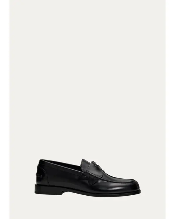 CHRISTIAN LOUBOUTIN The Plato Leather Penny Loafers - Black