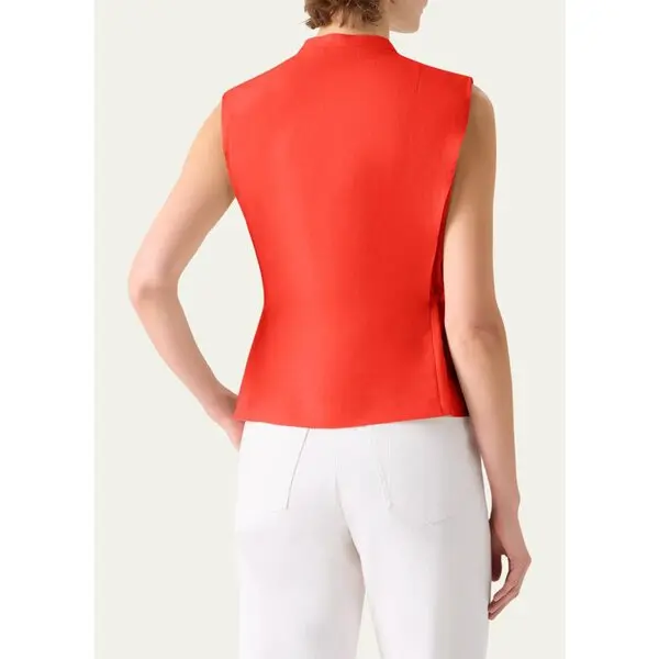 Akris Sleeveless Linen Button-front Blouse