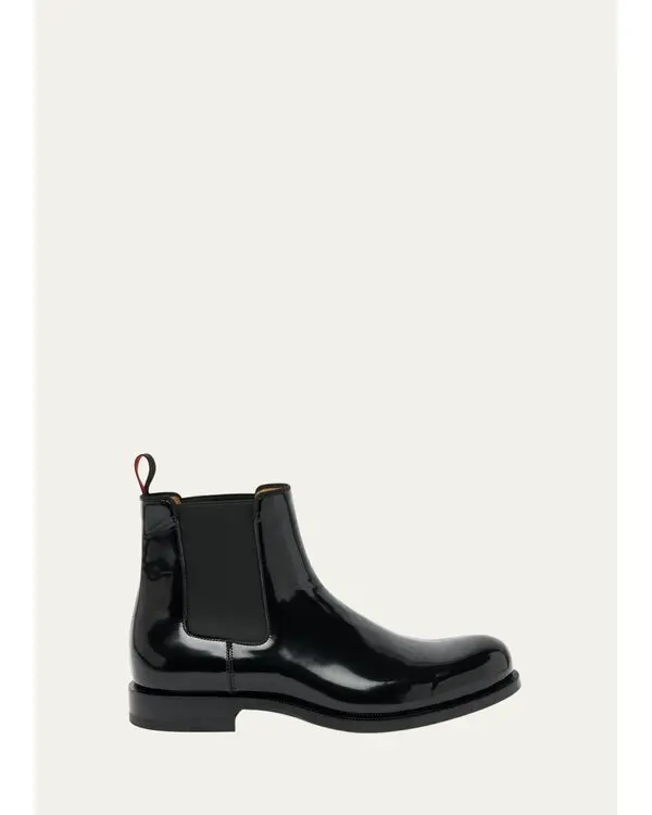 CHRISTIAN LOUBOUTIN Choucair Patent Leather Chelsea Boots