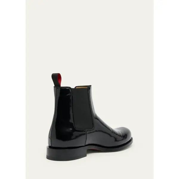 CHRISTIAN LOUBOUTIN Choucair Patent Leather Chelsea Boots