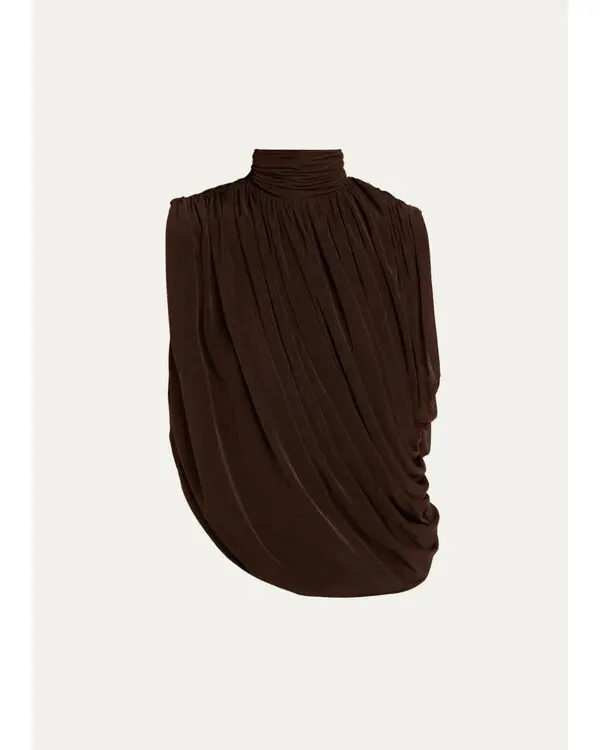 Ronny Kobo Sav Draped Mock Turtleneck Top