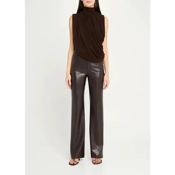 Ronny Kobo Sav Draped Mock Turtleneck Top