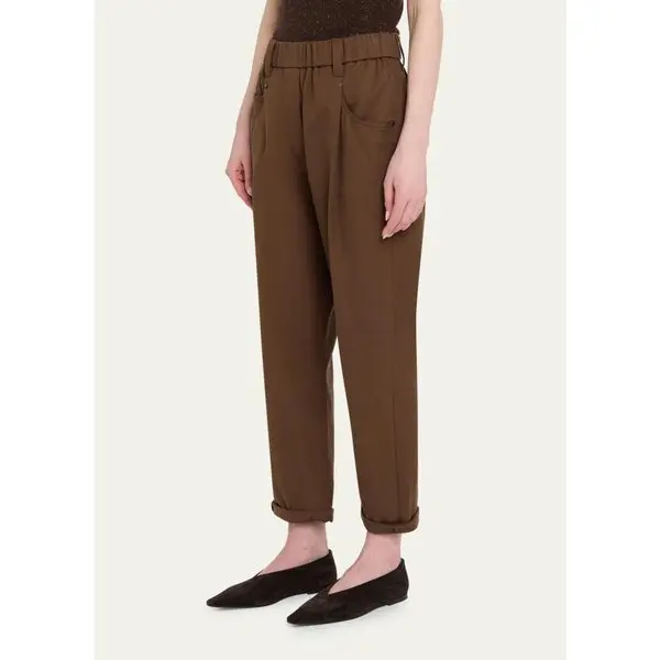 Brunello Cucinelli Slim-leg Ankle Pull-on Pants