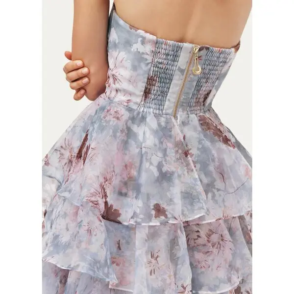Aje Gabriella Strapless Tiered Ruffle Gown