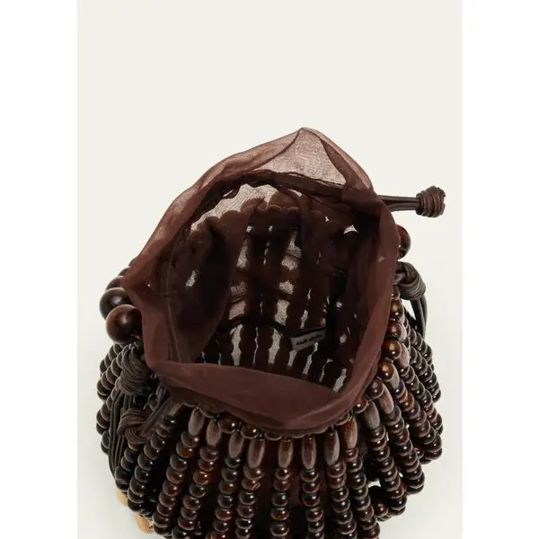 Cult Gaia Mercier Beaded Leather Top-handle Bag