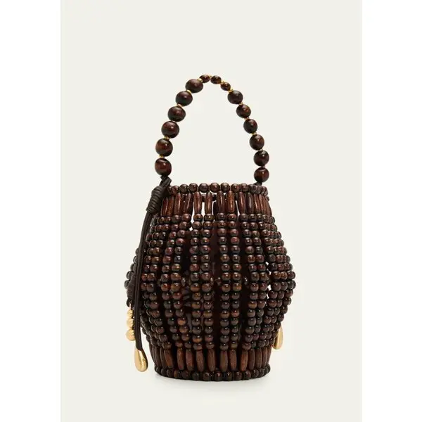 Cult Gaia Mercier Beaded Leather Top-handle Bag