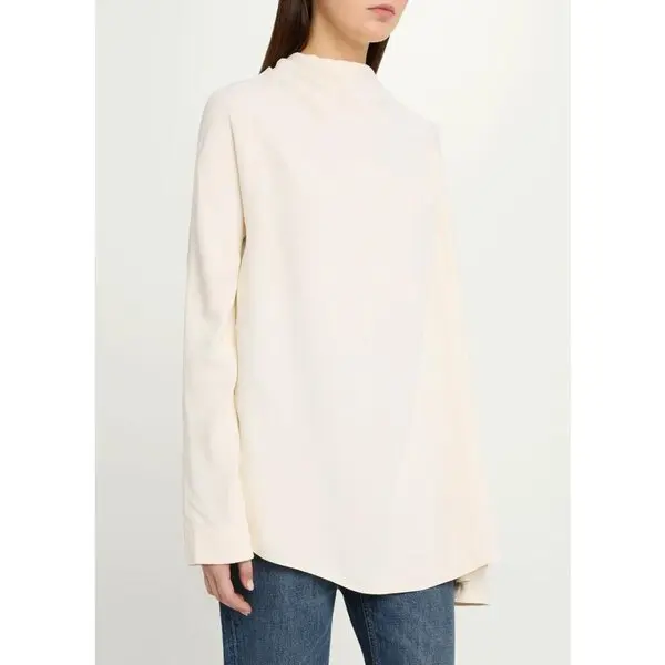 TOTEME Draped Cady Blouse - Ecru