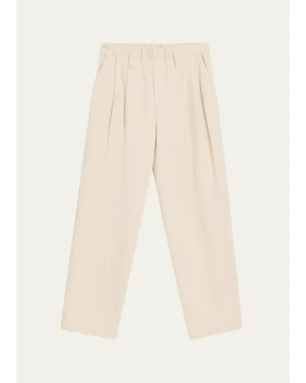 Brunello Cucinelli Pleated Twill Wide-leg Pull-on Pants