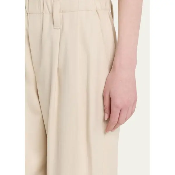 Brunello Cucinelli Pleated Twill Wide-leg Pull-on Pants