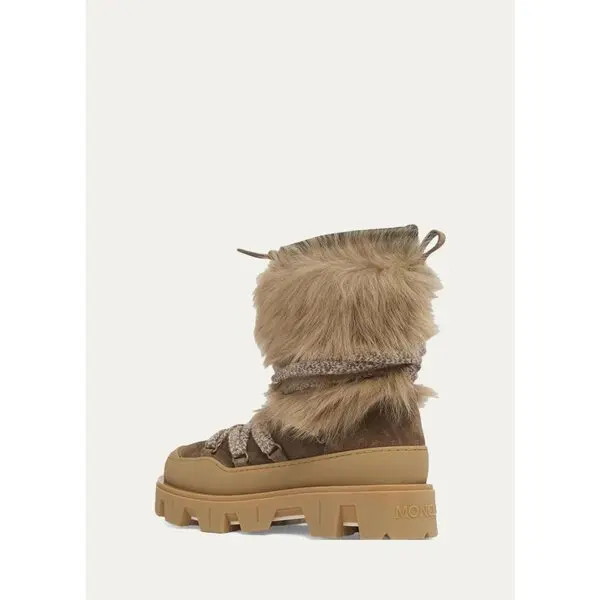 Moncler Peak Apres Shearling And Suede Boots