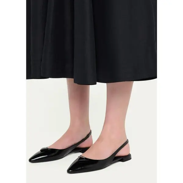 Prada Saffiano Leather Slingback Flats