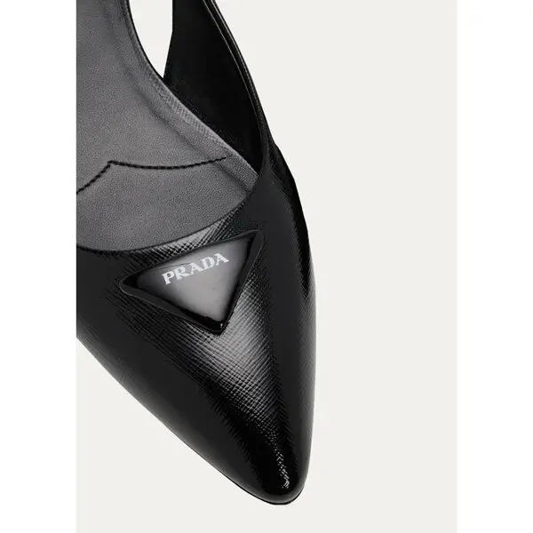 Prada Saffiano Leather Slingback Flats