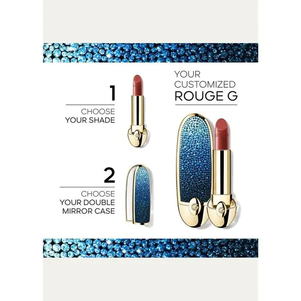 GUERLAIN Limited Edition L'heure Bleue Rouge G Customizable Lipstick Case, Bleu Reverie