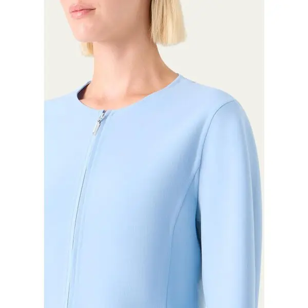 Akris Harriet Wool Crepe Crop Jacket
