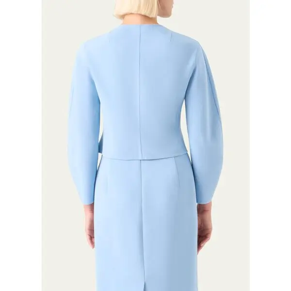 Akris Harriet Wool Crepe Crop Jacket