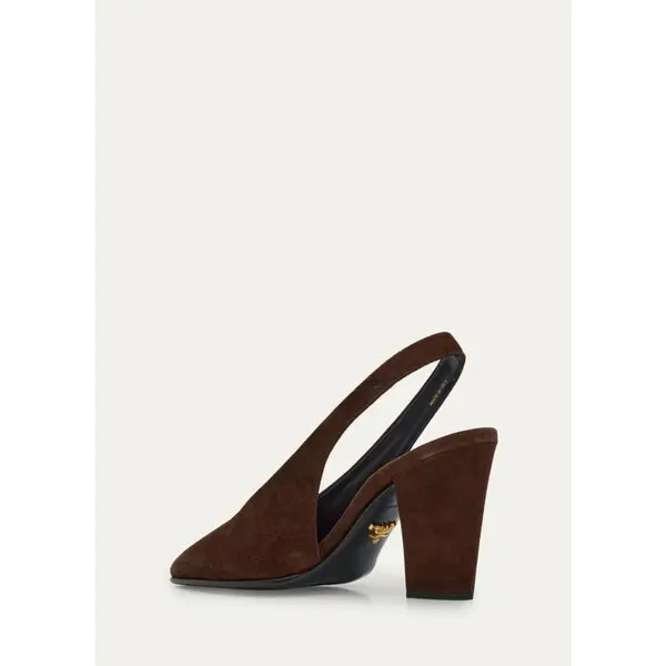 Prada 85mm Suede Slingback Pumps