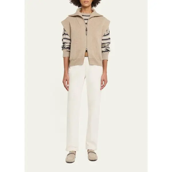 Brunello Cucinelli Sleeveless Cashmere Zip Cardigan