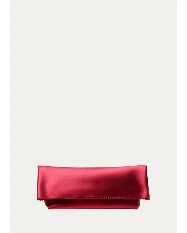 Michael Kors Isabella Satin Foldover Clutch - Ruby
