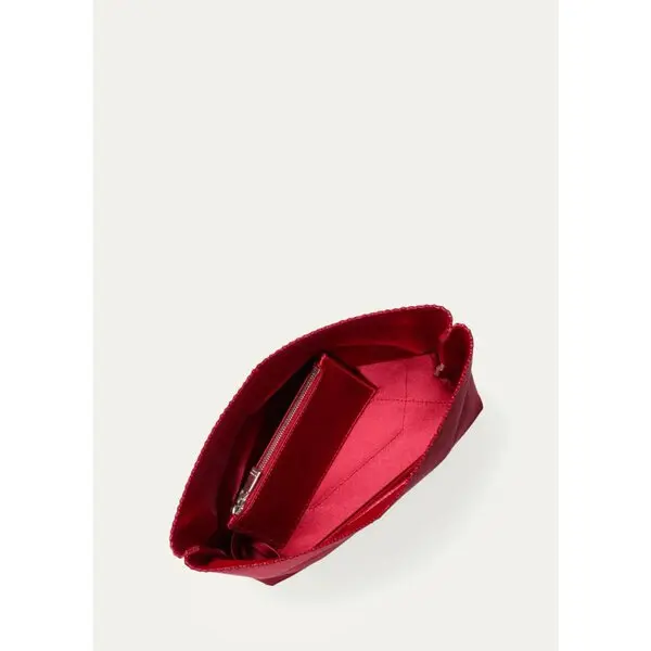 Michael Kors Isabella Satin Foldover Clutch - Ruby