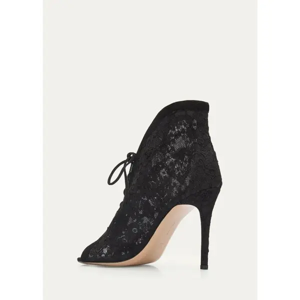 GIANVITO ROSSI 95mm Floral Lace Booties