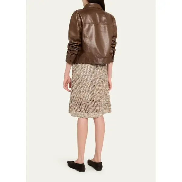 Brunello Cucinelli Dazzling Net Short-sleeve Dress