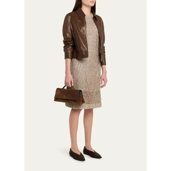 Brunello Cucinelli Dazzling Net Short-sleeve Dress