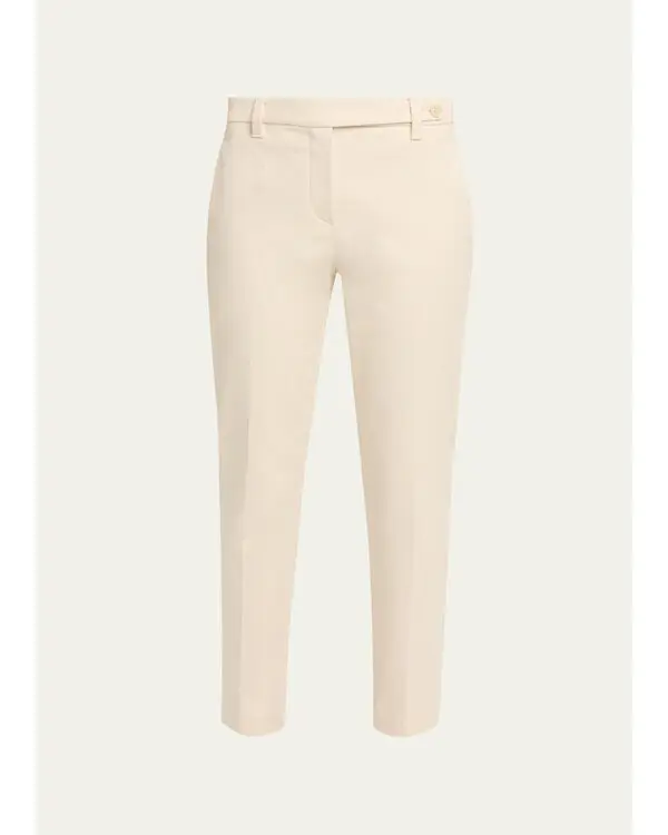 Brunello Cucinelli Slim-leg Cotton Pants - Ivory