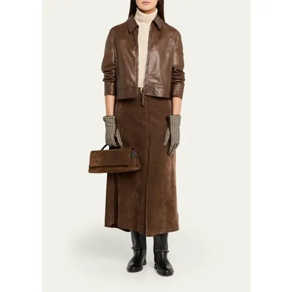 Brunello Cucinelli Leather Cropped Jacket