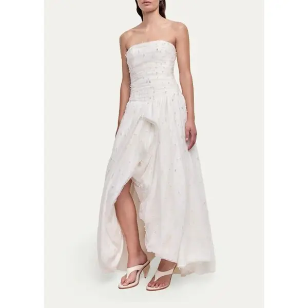 Aje Juniper Strapless Tulle Overlay Gown