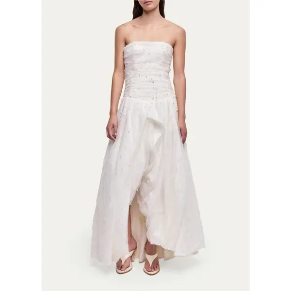 Aje Juniper Strapless Tulle Overlay Gown