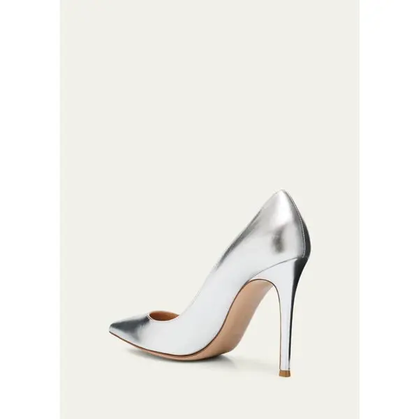 GIANVITO ROSSI 105mm Metallic Leather Pumps - Silver