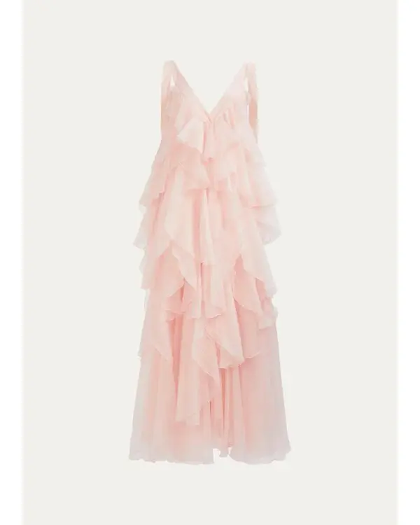 Aje Athena Tiered Ruffle Gown