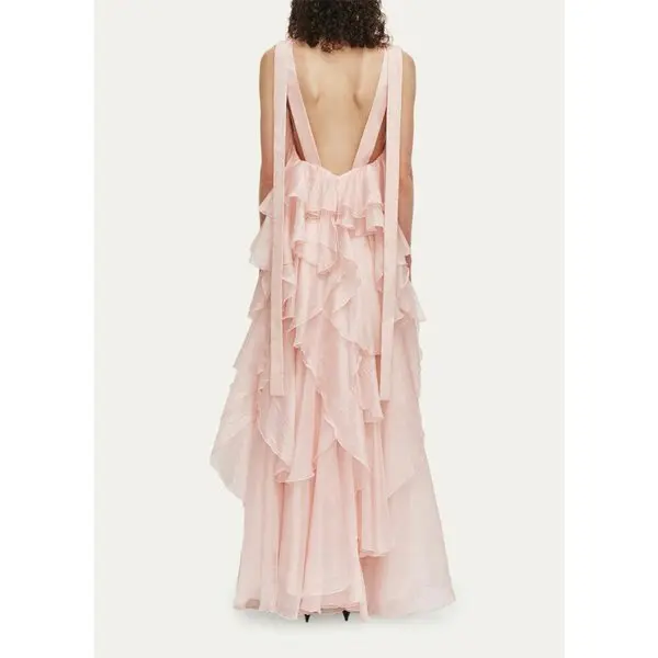 Aje Athena Tiered Ruffle Gown