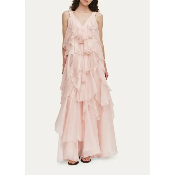 Aje Athena Tiered Ruffle Gown