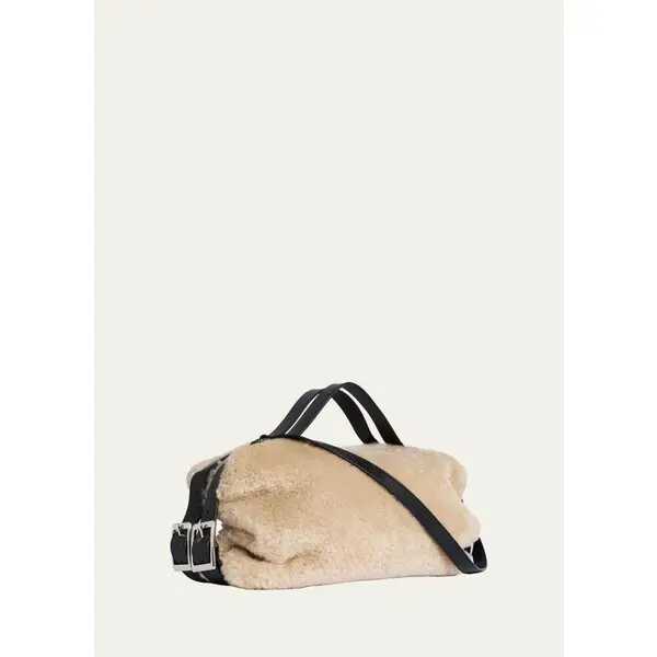 Simone Rocha Biker Belted Faux Fur Shoulder Bag